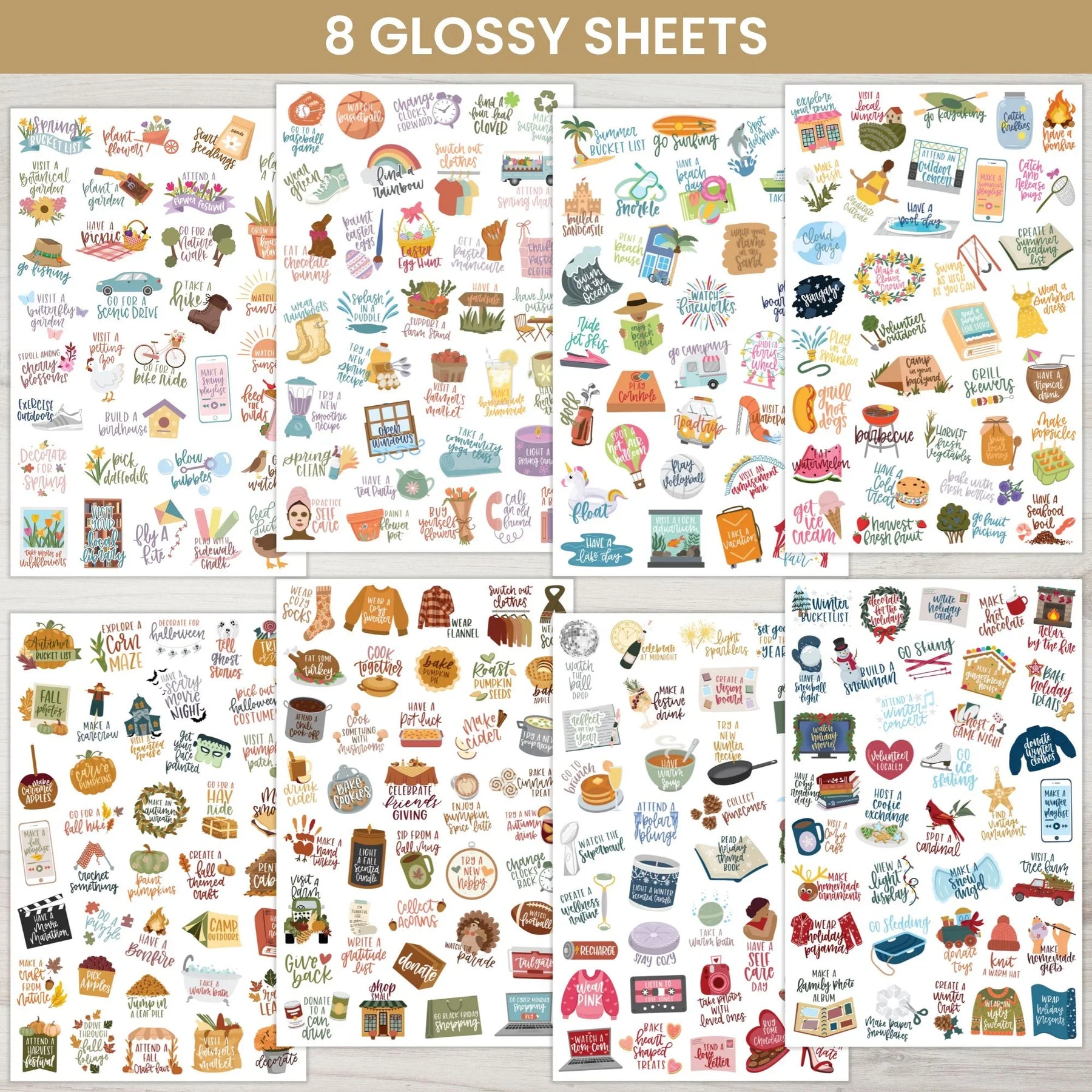 Seasonal Bucket List Sticker Pack – Paper Sisters