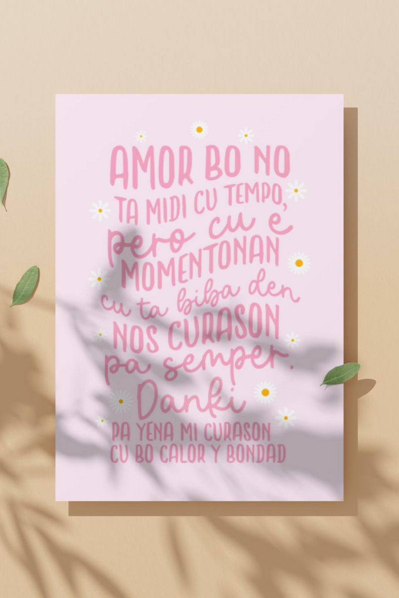 Danki Pa Yena Mi Curason Greeting Card in Papiamento – Paper Sisters