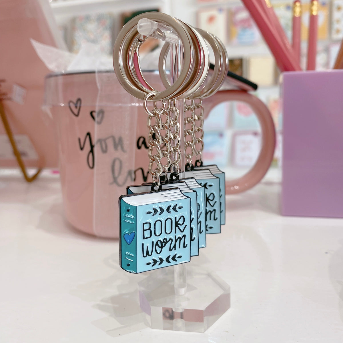 Bookworm Keychain – Paper Sisters